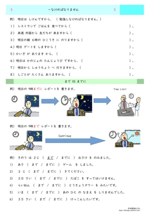 日本語文法の教材「～なければなりません ～なくてもいいです」の教材 あれこれ配布中 日本語あれこれ